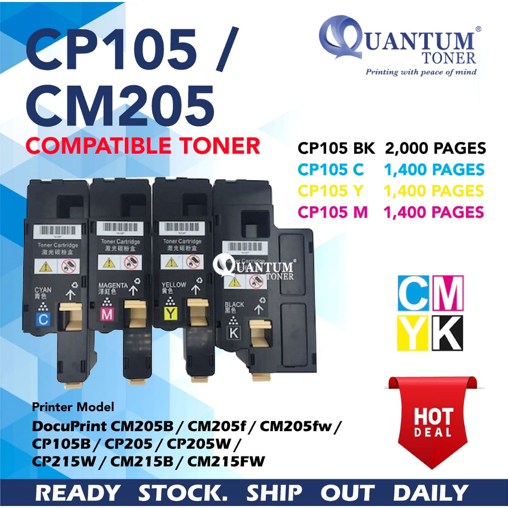 ( Set ) Fuji Xerox CP105 CP205 CP215 CM205 CM215 Compatible Toner ...