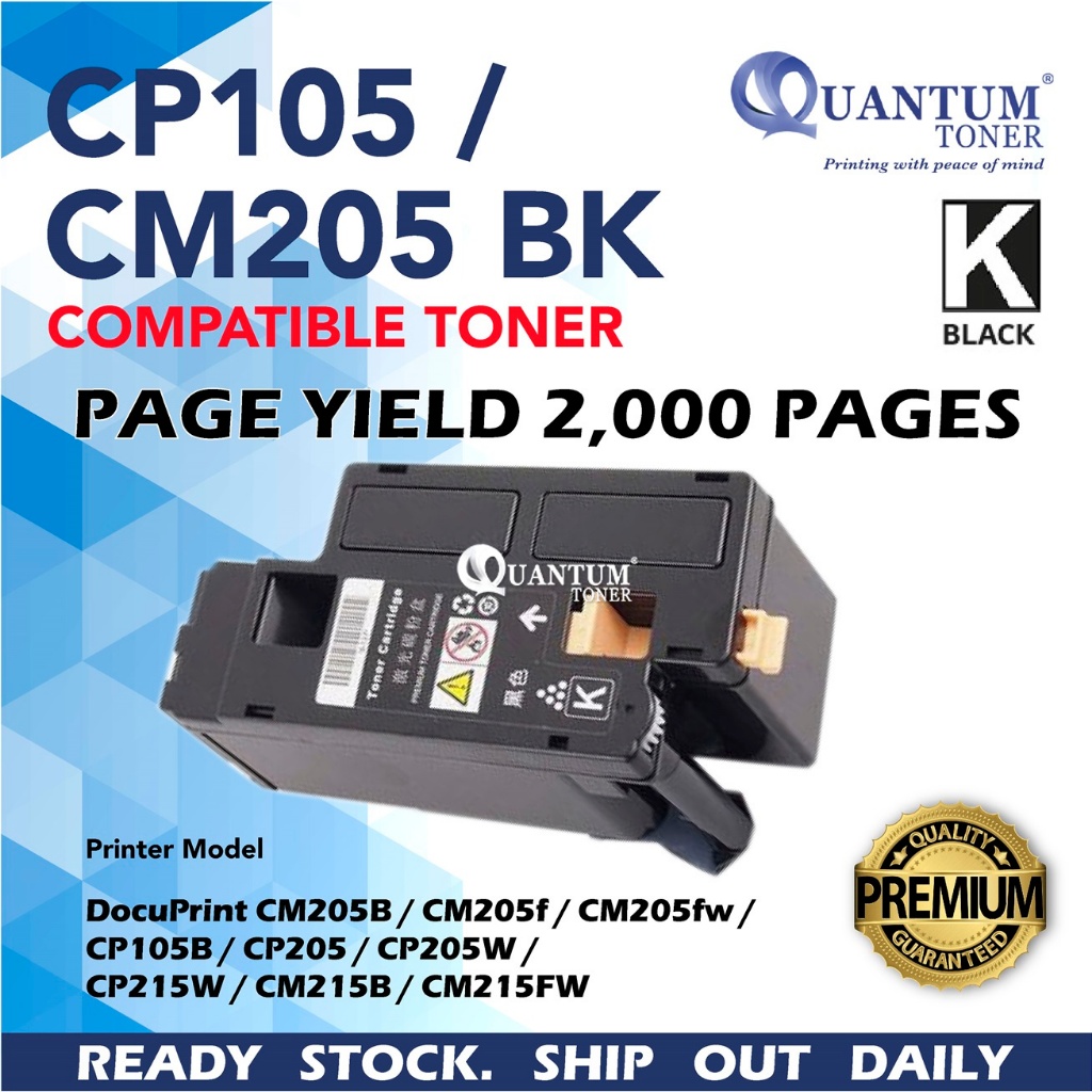 BLACK Fuji Xerox CP105 CP205 CM205 Compatible Color Toner CM205B CM205F ...