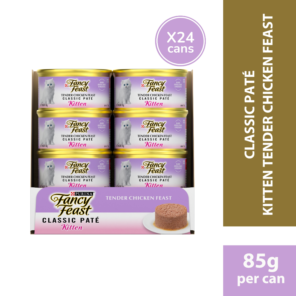 PURINA Fancy Feast Classic Paté Kitten Tender Chicken Feast (24 x 85g ...