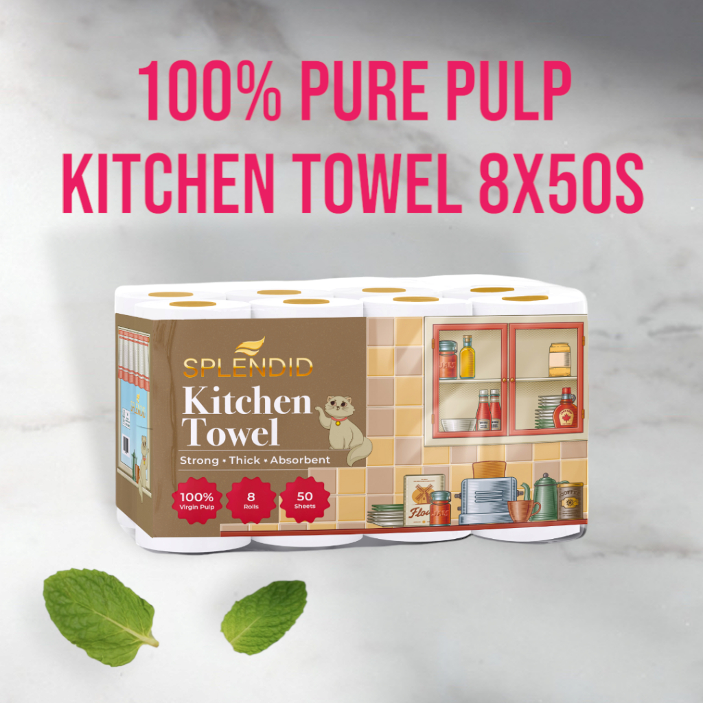 Splendid Kitchen Towel 8 x 50 Sheets Virgin Pulp | Shopee Malaysia