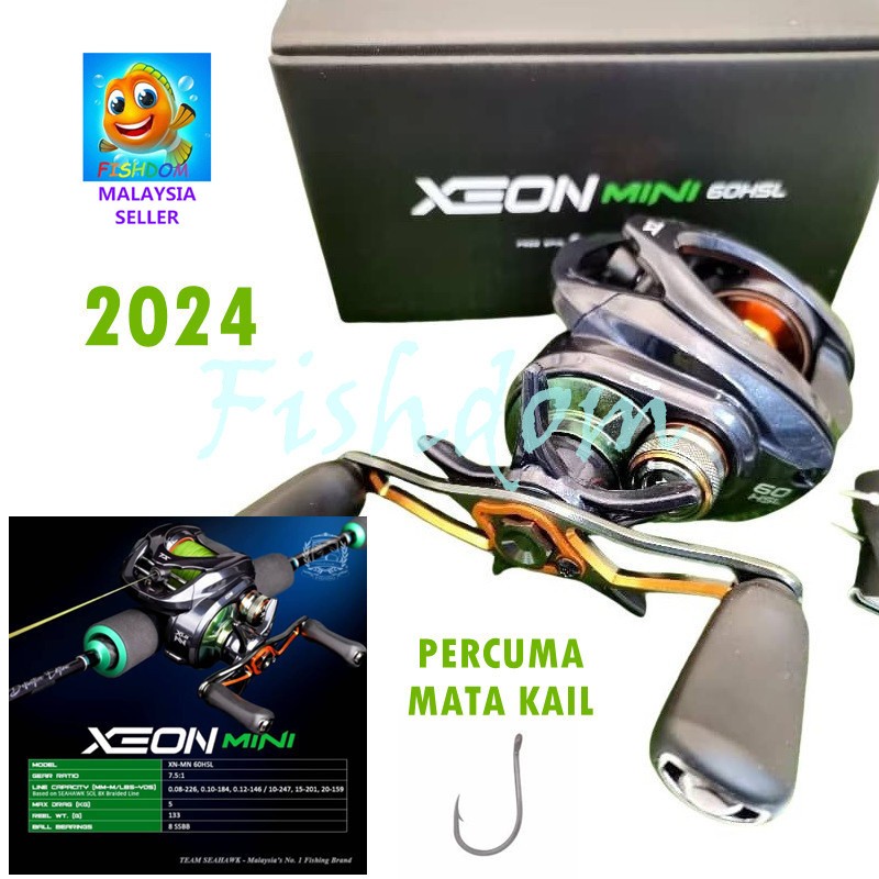 FISHDOM TEAM SEAHAWK XEON MINI 60HSL BAITCASTING BC FISHING REEL MESIN ...