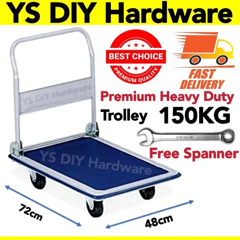 Ready Stock Trolley 150kg Free Spanner Troli Besi 150kg Percuma Spanner ...