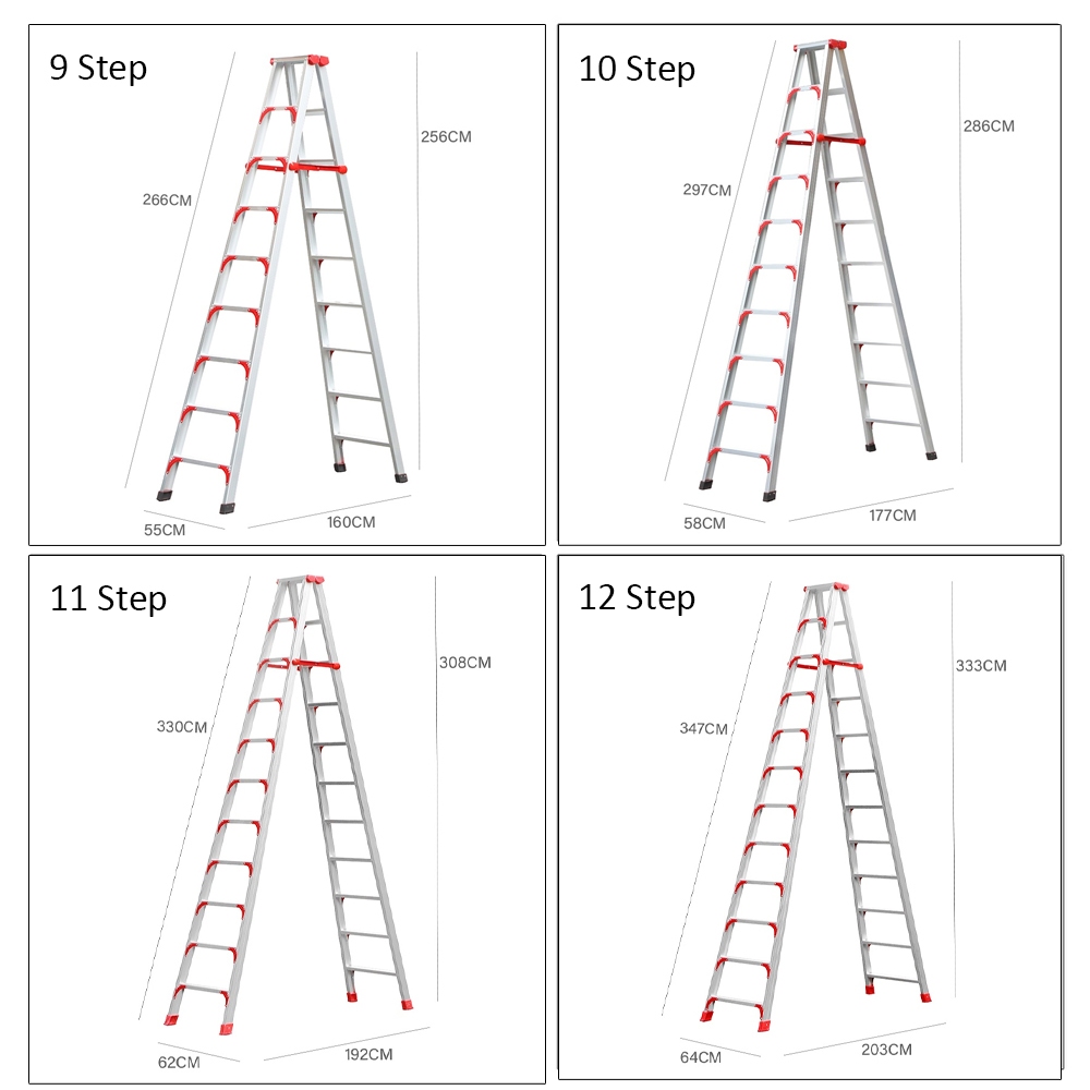 Free Shipping Ladderman Extra Tall Aluminium Double Sided Ladder Multi ...