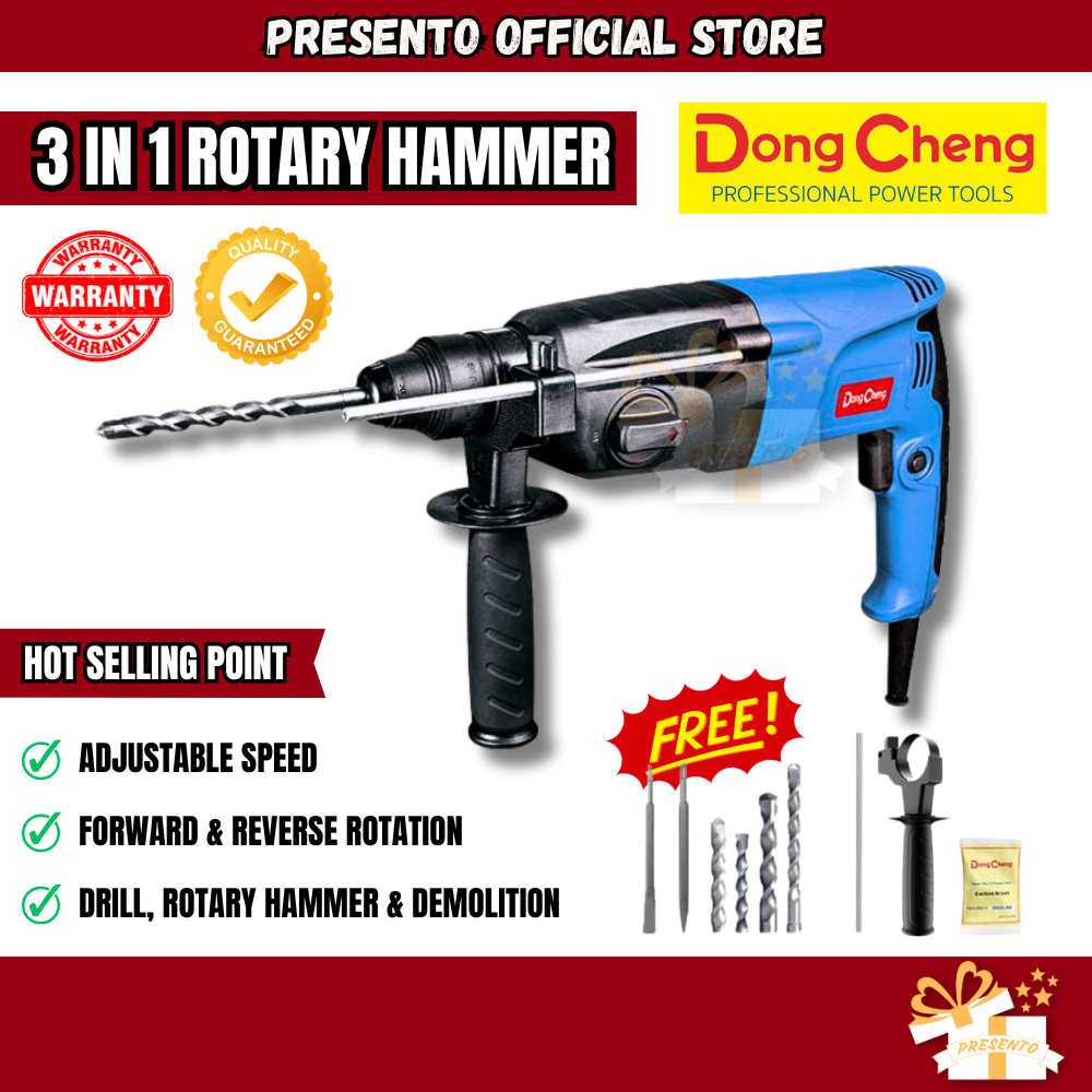 ORIGINAL DongCheng 3 In 1 Rotary Hammer Drill (800W) DZC05-26B Mesin ...