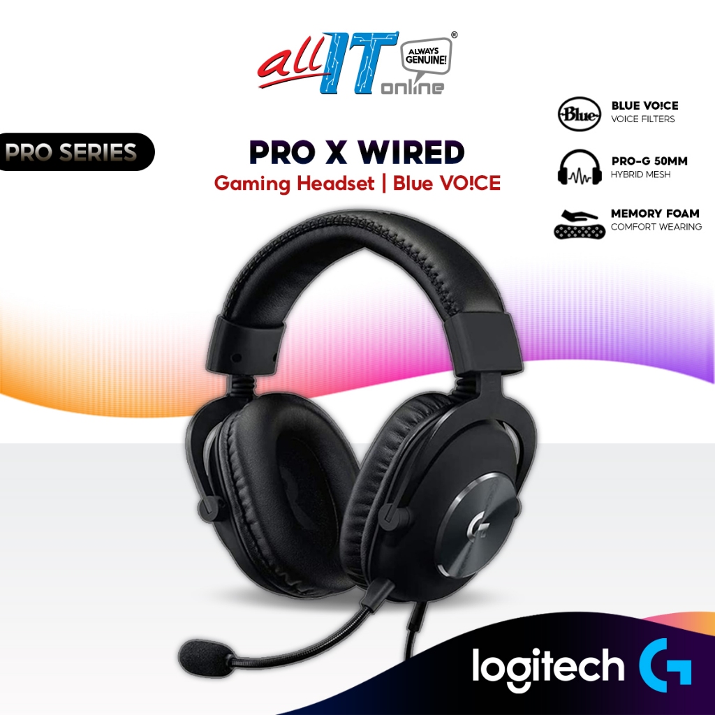 Logitech G PRO X Wired Gaming Headset | Blue VO!CE | Pro-G 50mm Drivers ...