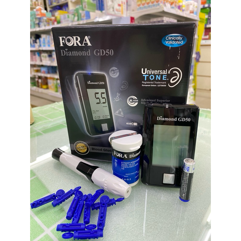 Starter kit Fora Diamond GD50 complete Blood Glucose test ( Meter ...