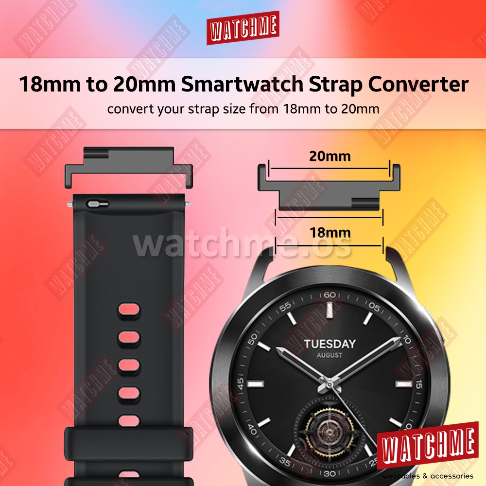 Smart Watch Strap Converter 18mm to 20mm (1 Pair), Smartwatch Strap ...