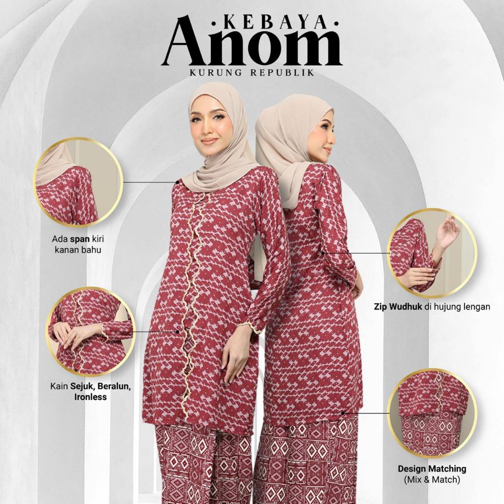BAJU KURUNG KEBAYA ANOM BY BATIK REPUBLIK SULAM BATIK MODEN BAJU KURUNG ...