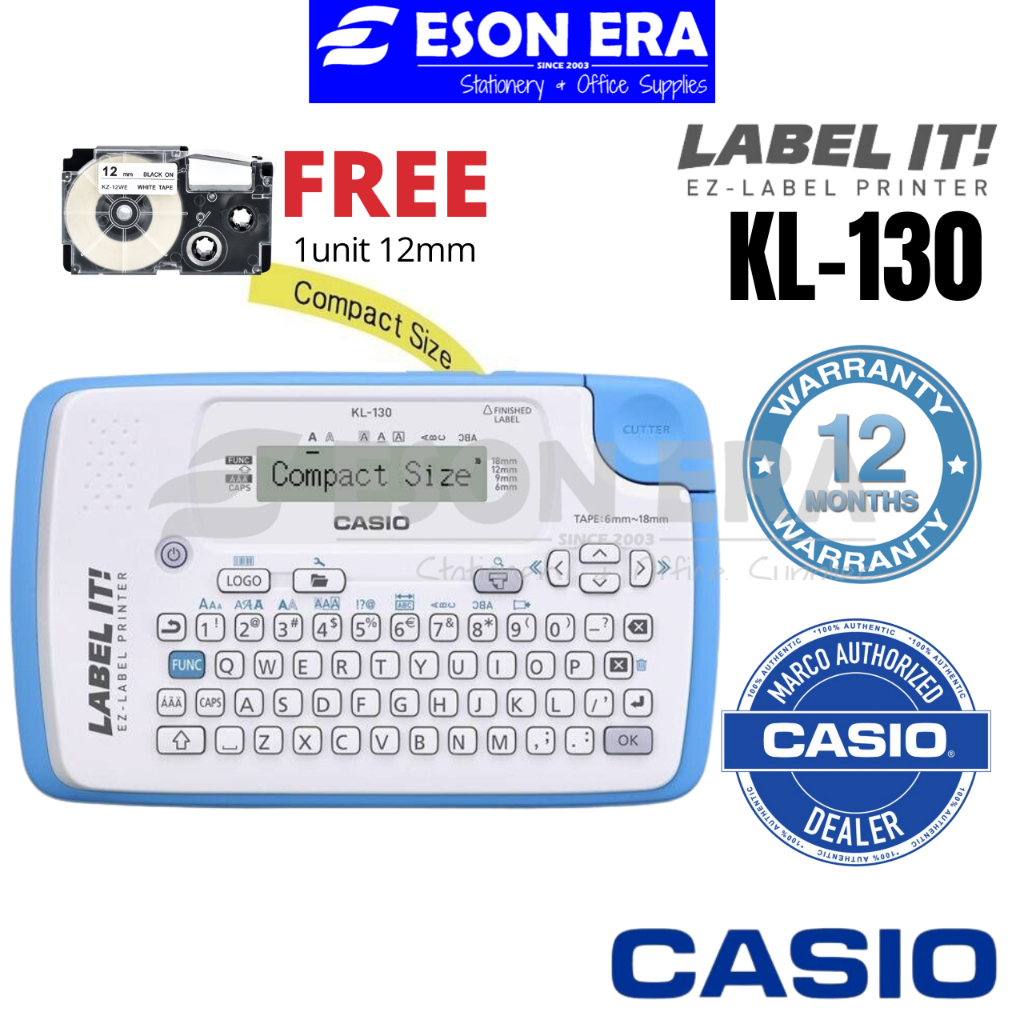 Casio KL-130 EZ-Label Maker Label Printer 12Months Warranty | Shopee Malaysia