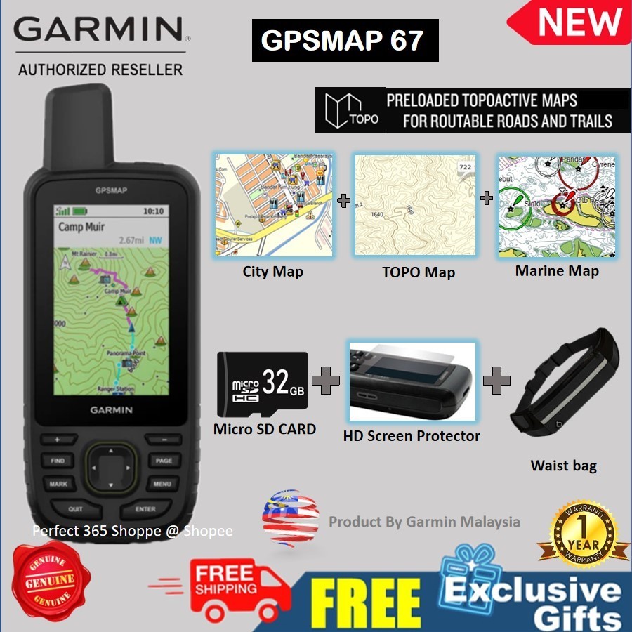 🇲🇾 Garmin GPSMAP 67 67i Multi Satellite Handheld GPS Expedition mode ...