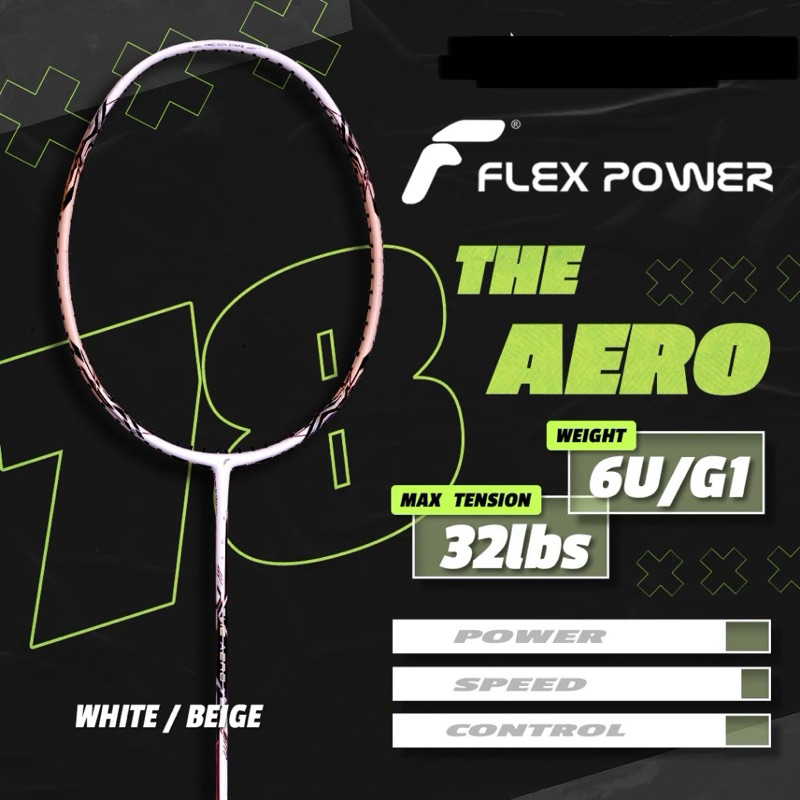 Flex Power The Aero 78 Badminton Racket 6U (100% Original / Ready Stock ...