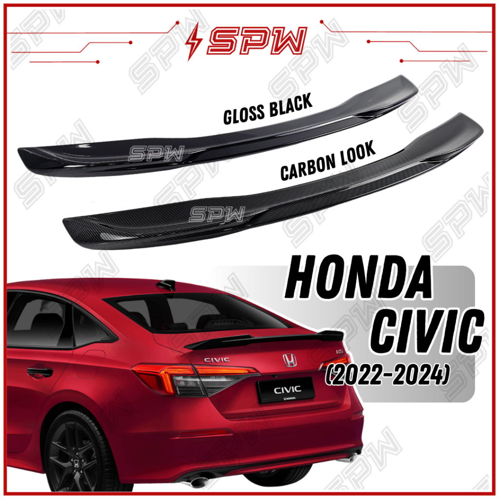Honda Civic FE (2022-2025) RS Spoiler Rear Spoiler Lip ABS Rear Trunk ...