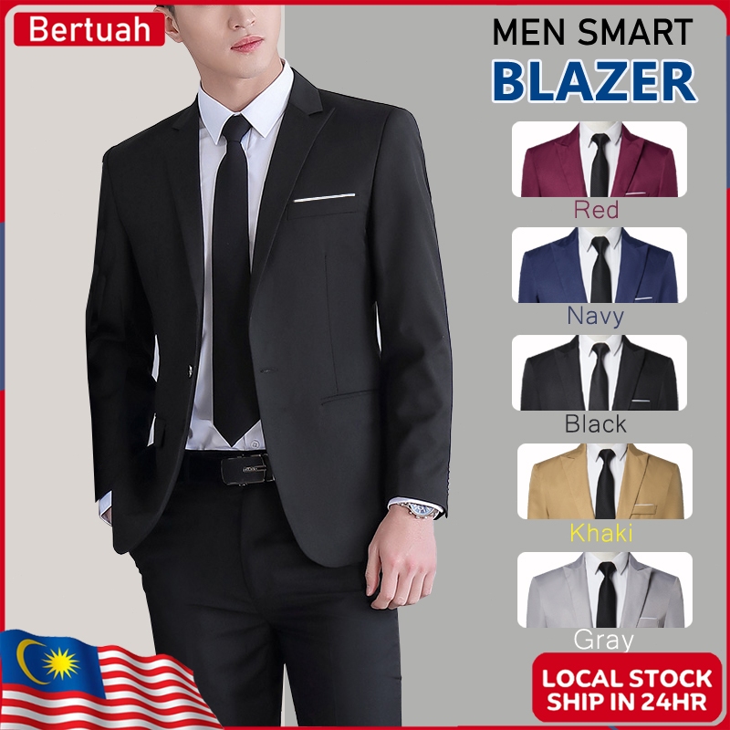 Men Blazer Slim Fit Formal Business Jacket Office Wedding Blazer For ...