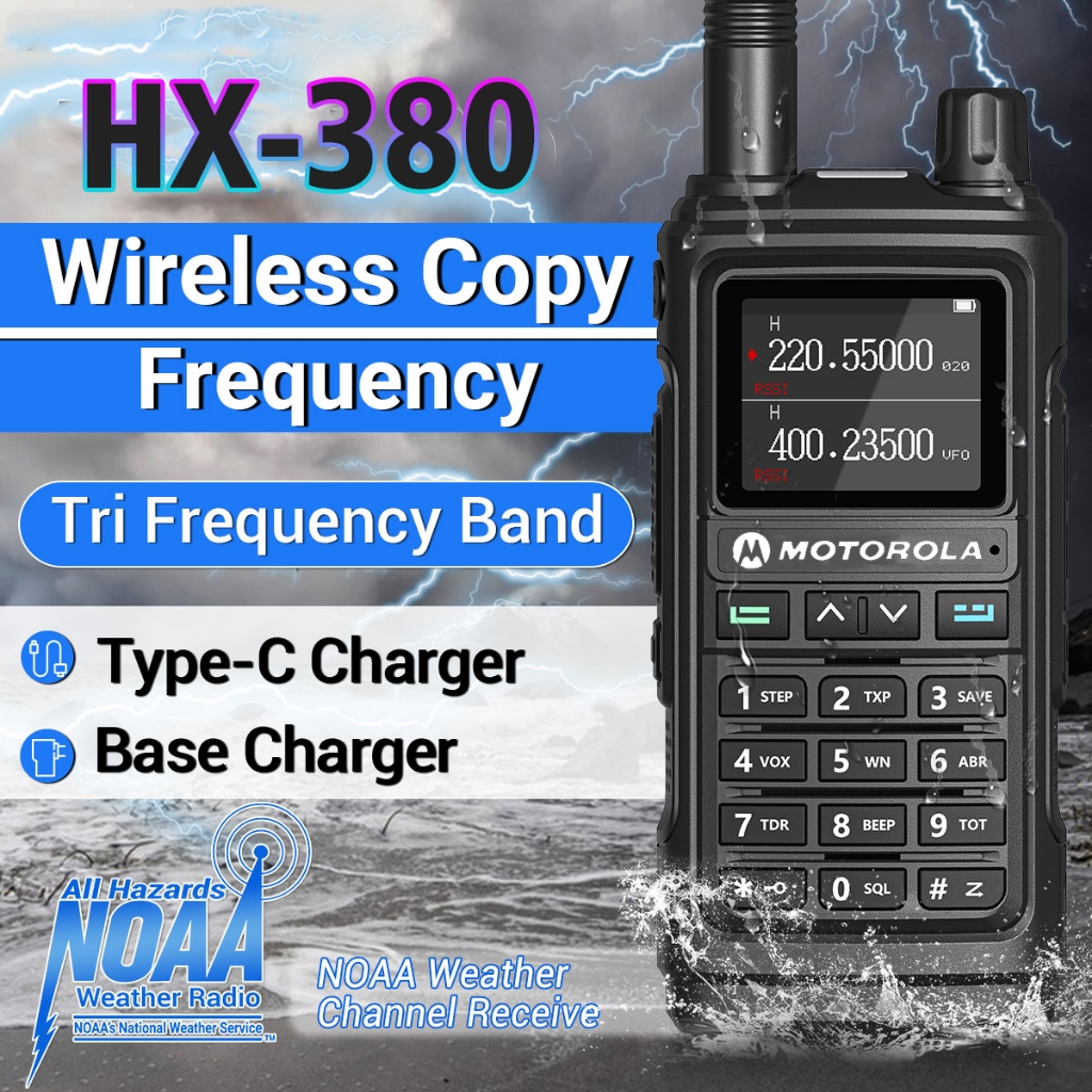 Motorola Radio Walkie Talkie HX380 30KM UHF VHF Two Way Radio 10W ...