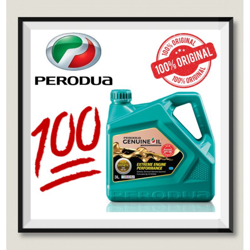 Perodua 0W20 API SN fully synthetic engine oil (3 liter)(70011005 ...