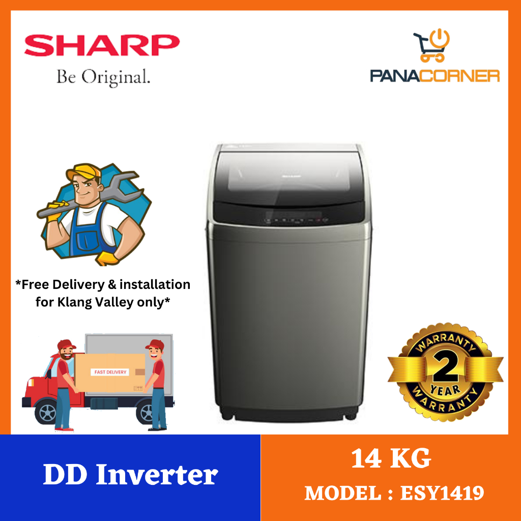 (FREE SHIPPING) Sharp Top Load Full Auto Washing Machine (14kg) ESY1419 ...