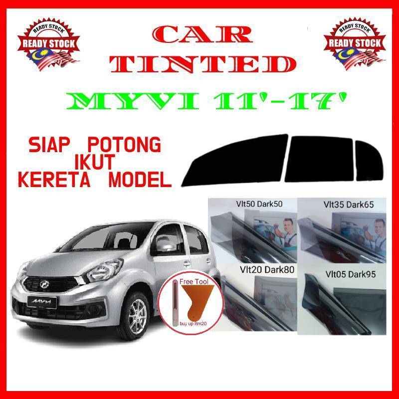 Perodua (Myvi 2011-2017）4 Door Tinted 2PLY UV 99% Hitam(Gelap 30% 50% ...