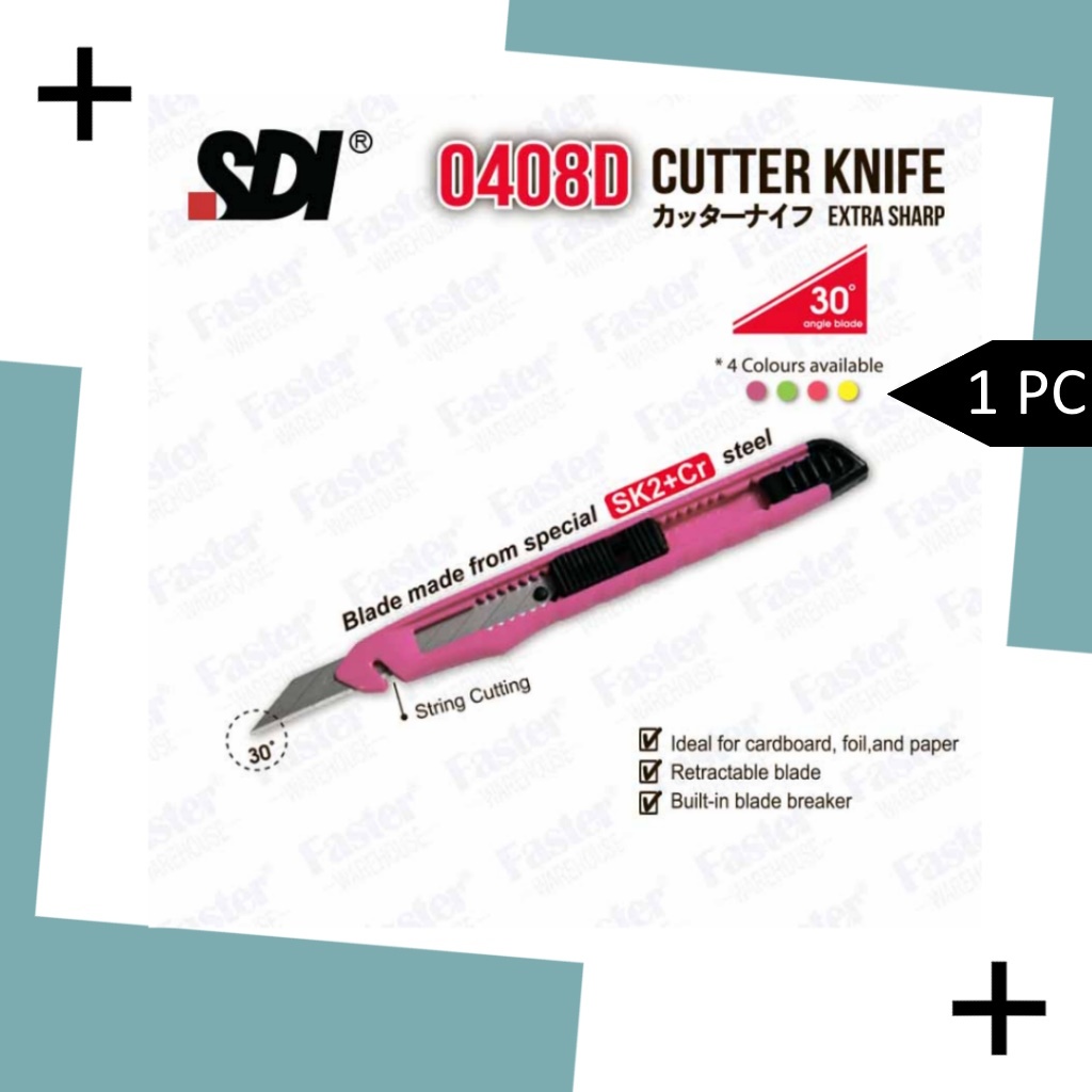 SDI 0408D Cutter Knife Extra Sharp 9mm (1pc/pack) | Shopee Malaysia