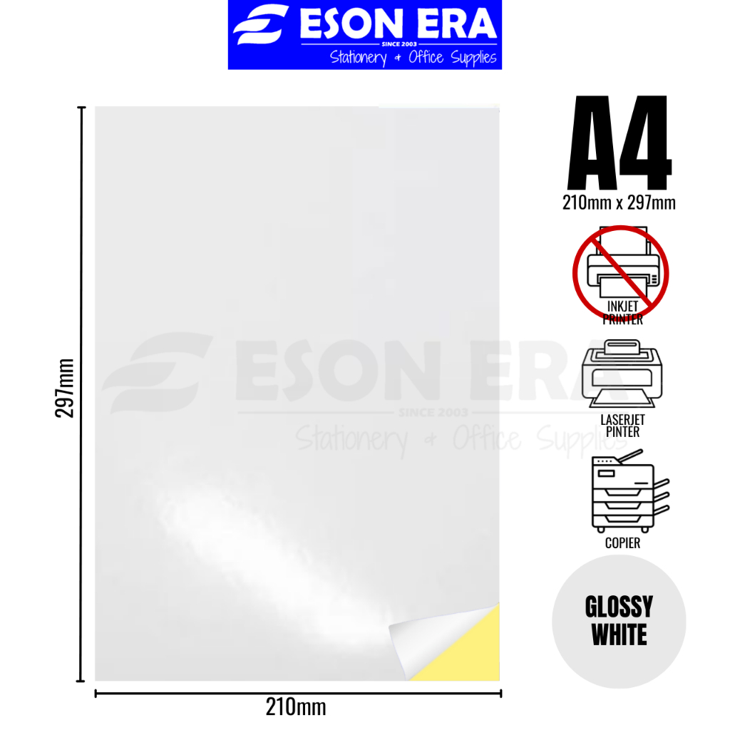 A4 Sticker Gloss / Mirror Coat A4 50sheets/100sheets | Shopee Malaysia