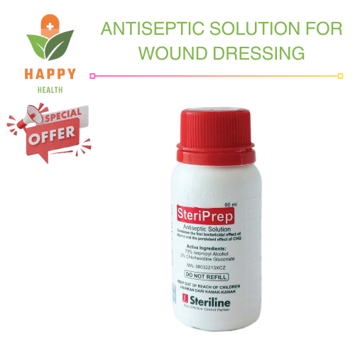 [ Exp 9/2026 ] Steri Prep Antiseptic Solution 60ML - For Wound Dressing ...