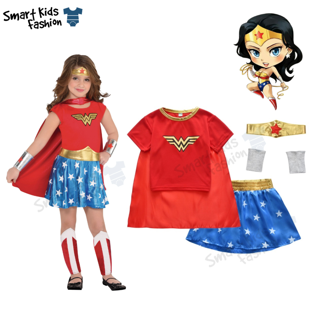 (2y-15y)Girl kids Wonderwomen costume cosplay | Shopee Malaysia