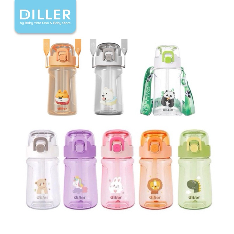 Diller Kids Premium Tritan Water Bottle with Straw 400ml/550ml（DB007） | Shopee Malaysia