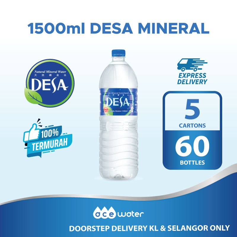 1500ml Desa Mineral Water 5 Cartons 60 Bottles Doorstep Fast Delivery | Shopee Malaysia