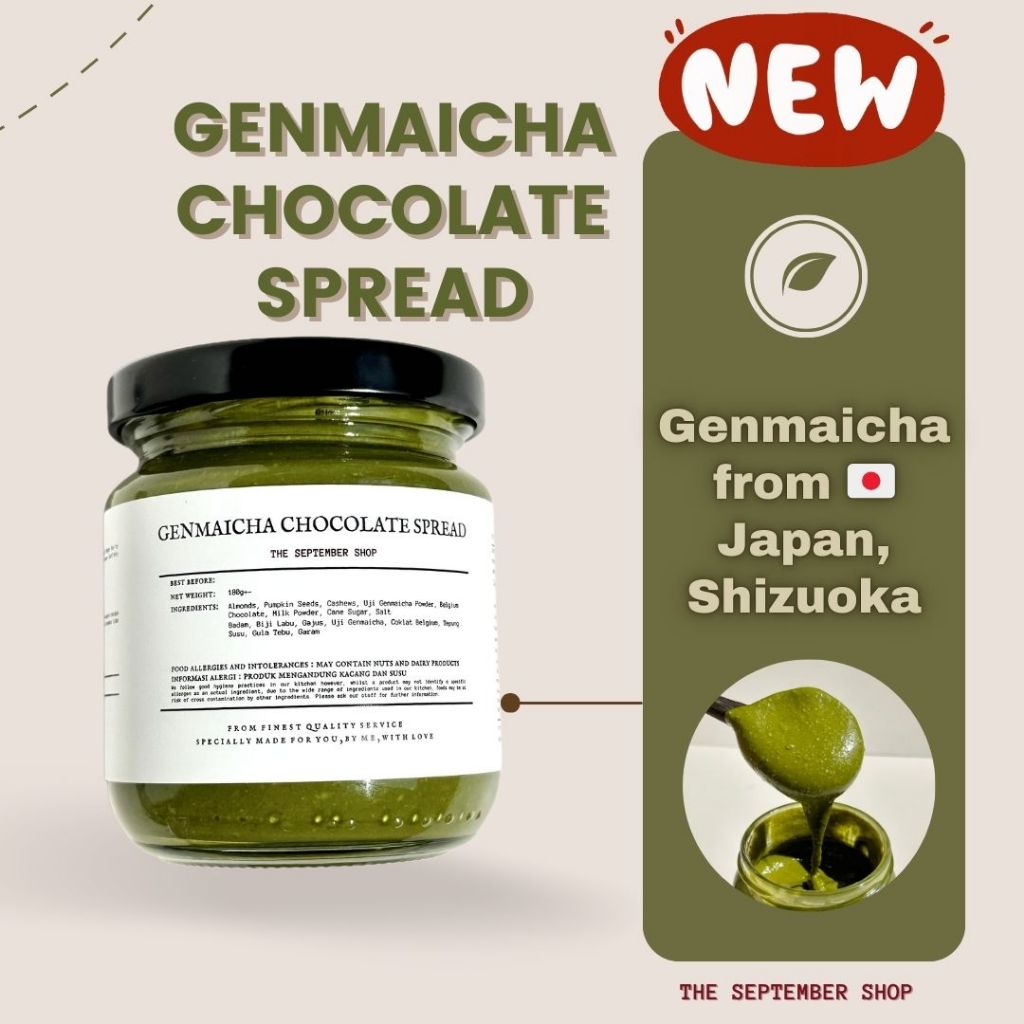 Genmaicha Chocolate Spread (Low sugar) The September Shop | Shopee Malaysia