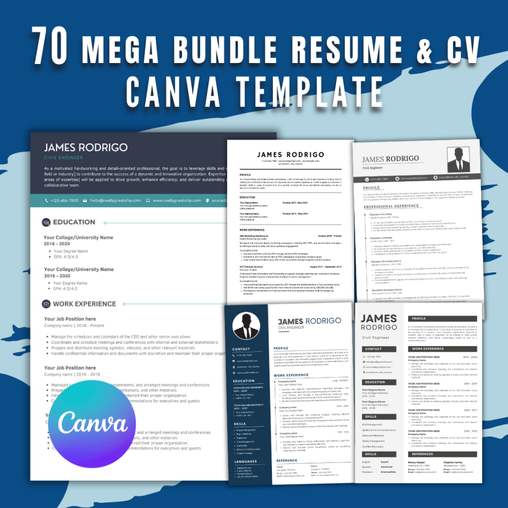 70 Mega Bundle Resume and Curriculum Vitae Template | ATS Friendly ...