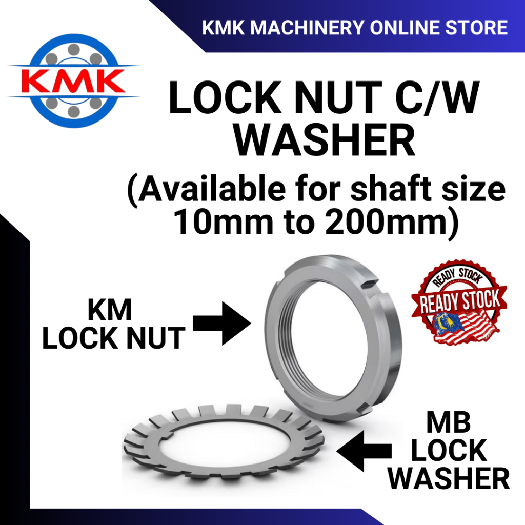 Lock Nut C/W Lock Washer Complete set (Available for shaft size 10mm to ...