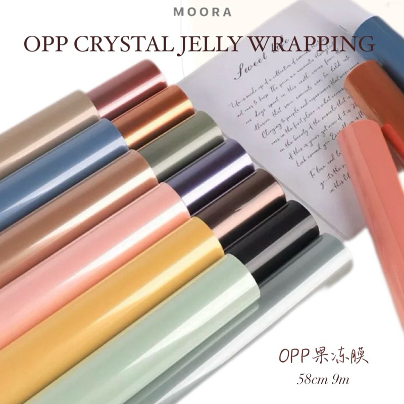 OPP CRYSTAL JELLY Wrapping Paper Colorful Transparent Paper Waterproof ...