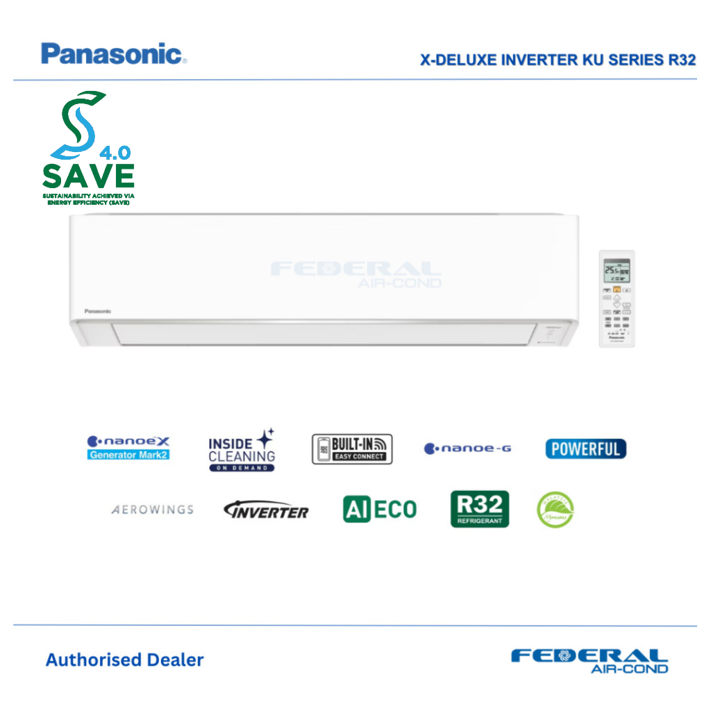 Panasonic 1.0HP - 3.0HP Inverter Air Conditioner R32 KU Series Wall ...