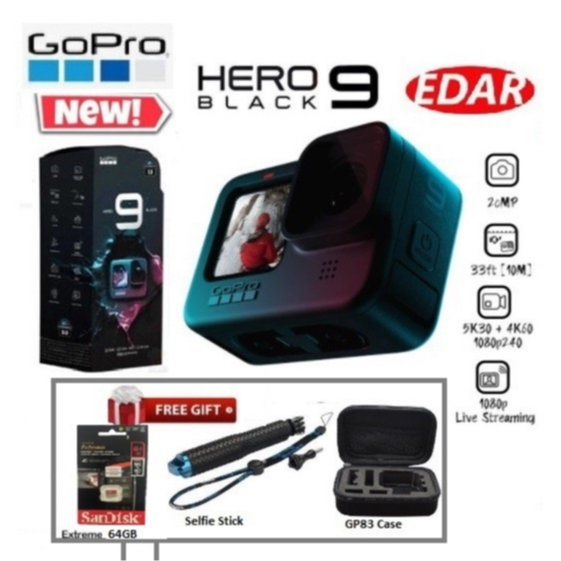 GoPro Hero 9 / Hero 9 Black 4K Video Action Camera ( 64GB CARD ...