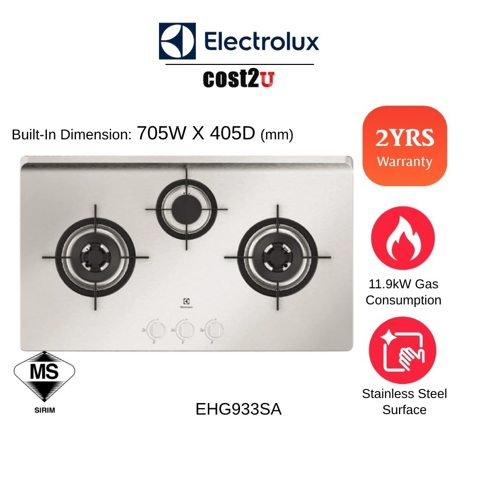 Electrolux 86cm UltimateTaste 300 Stainless Steel Built-In Gas Hob ...