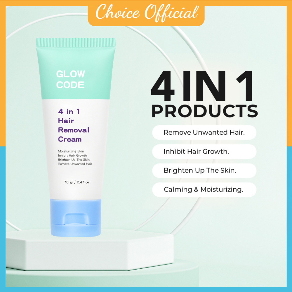 GlowCode 4in1 Hair Removal Cream, Inhibit, Brighten Up, Moisturizer ...