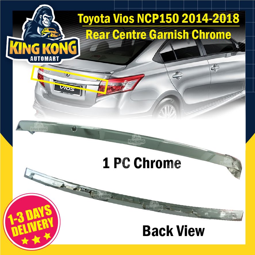 Toyota Vios NCP150 2013-2018 Rear Bonnet Garnish Moulding Lining Chrome ...