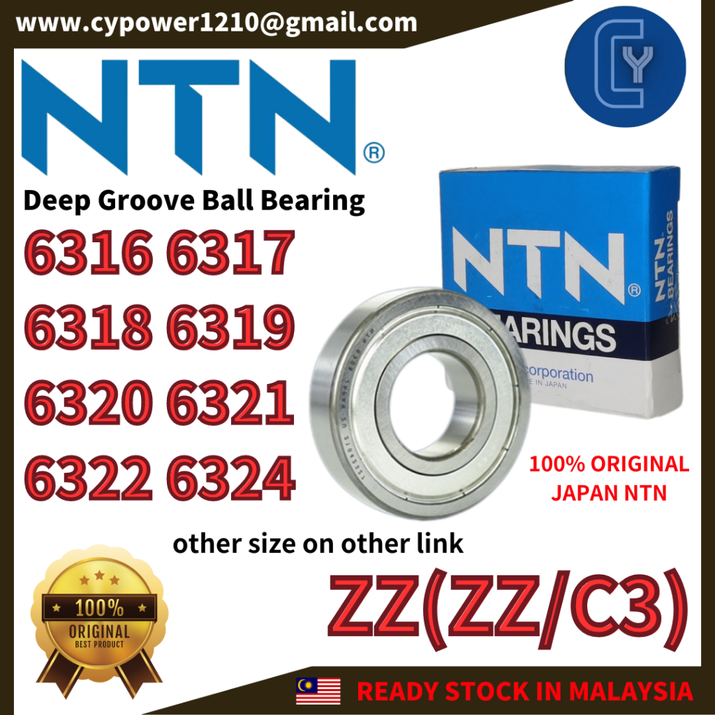 NTN 6316 6317 6318 6319 6320 6321 6322 6324-ZZ/C3 100% Genuine Japan ...