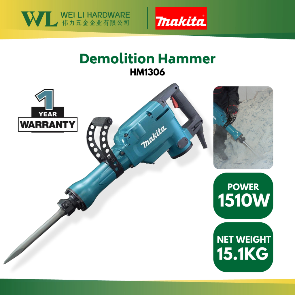 MAKITA HM1306 30mm Hex Shank Demolition Hammer 1510W / MAKITA Japan ...