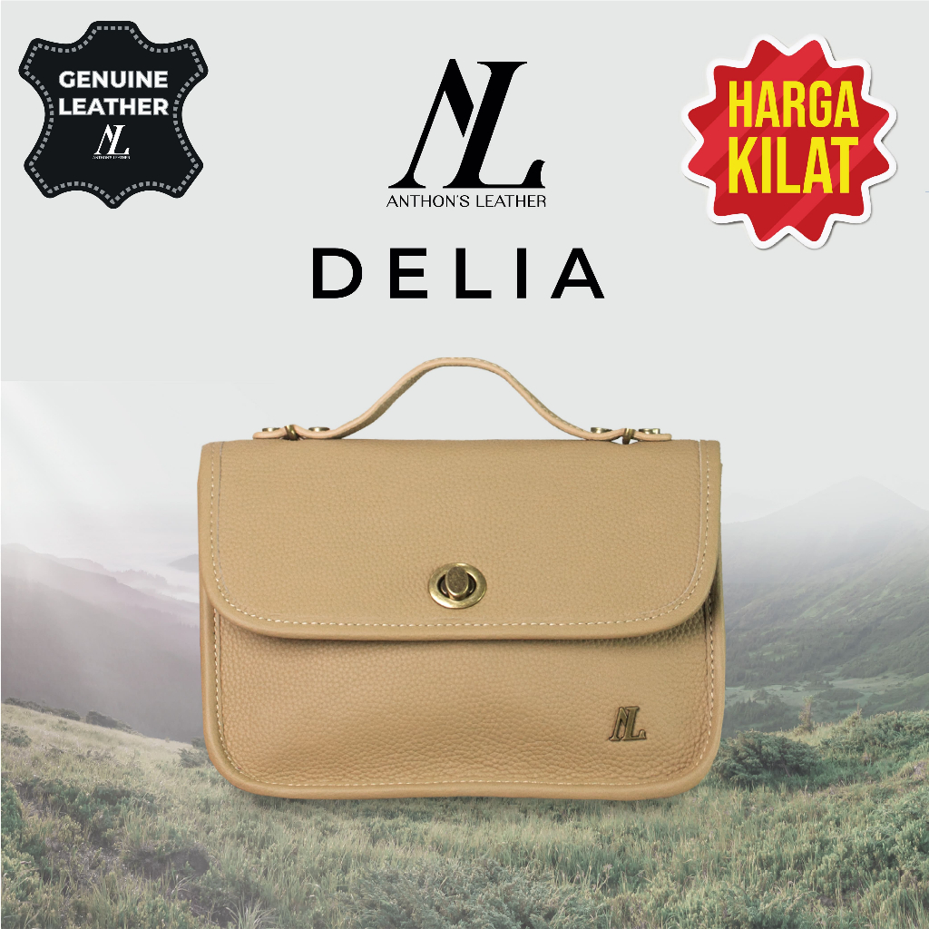 DELIA SQUARE GENUINE LEATHER BY ANTHON'S LEATHER BAG (Free 1 Sunglass ...