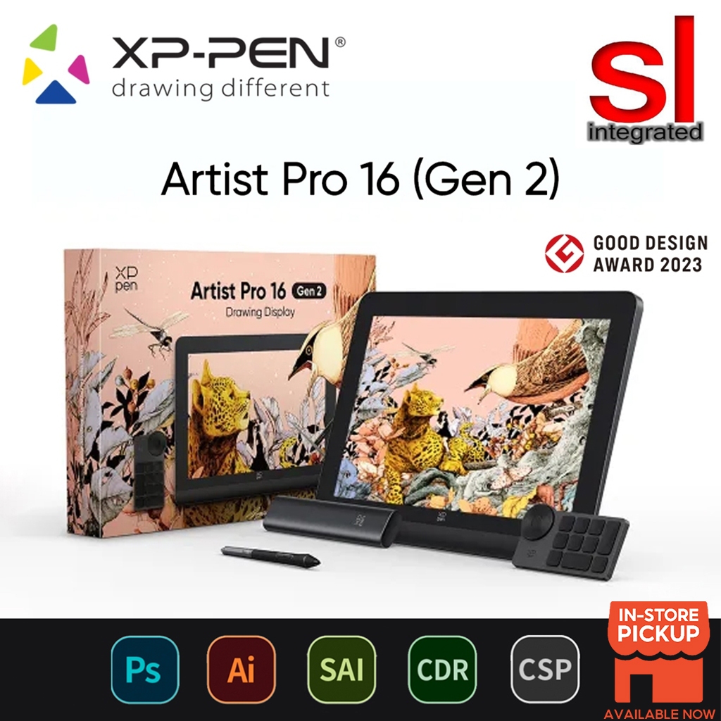 XP-Pen Artist 16 Pro (Gen 2) 15.6'' WQXGA IPS Display Drawing Tablet ...