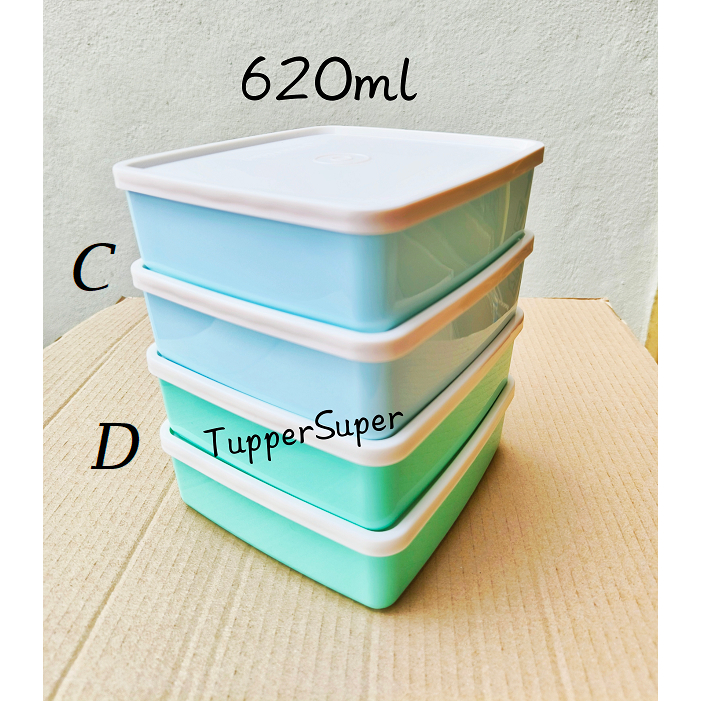 *2pcs*Tupperware Large Square Away 620ml Light Blue series / Light ...