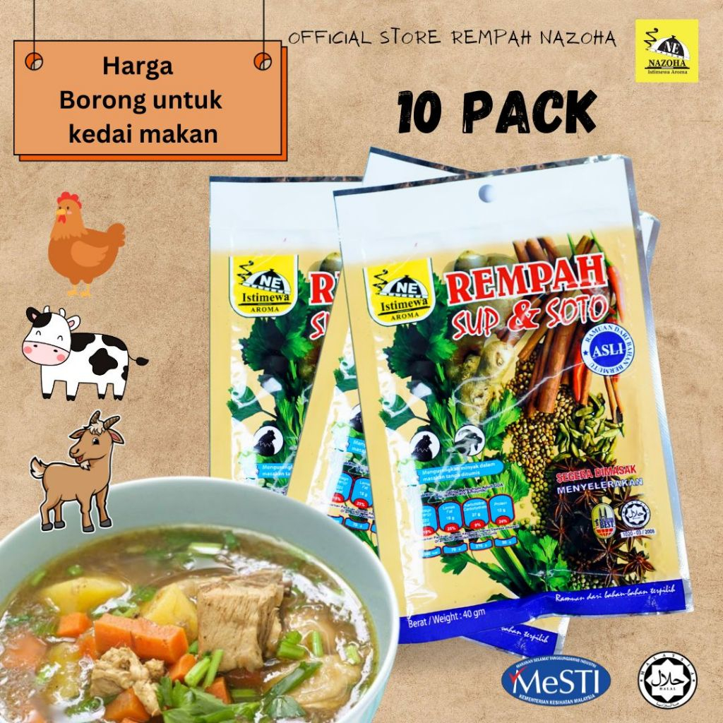 10 pack Rempah sup & soto Nazoha | Shopee Malaysia