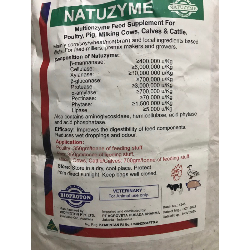 MULTI-ENZYME NATUZYME ADDITIVE FOR ANIMAL FEED REPACK 1KG | Shopee Malaysia