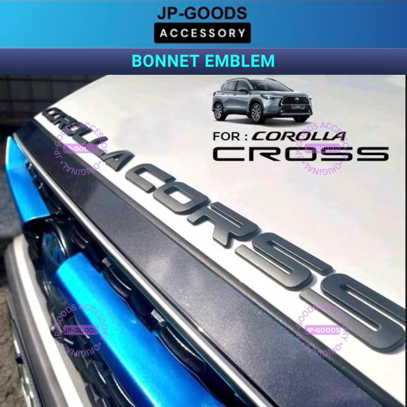 Toyota Corolla Cross 2020 - 2024 3D Wording Bonnet Emblem Logo Chrome ...