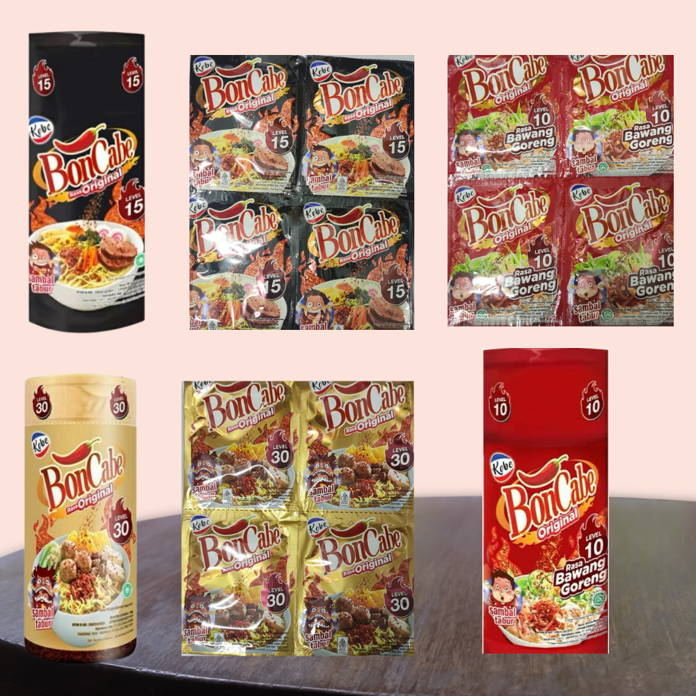 BONCABE SAMBAL TABUR LEVEL 10,15,30 SACHET BOTTLE ORIGINAL EXTRA PEDAS ...