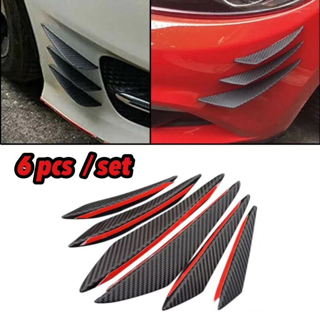 6PCS Car Bumper Lip Carbon Fiber Style Universal Splitter Body Spoiler ...