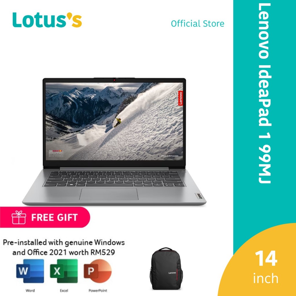 Lenovo 14" IdeaPad 1 99MJ (Ryzen 3 7320U, 8GB, 512GB SSD, FHD Radeon ...