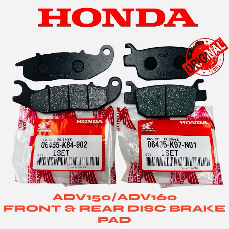 Original NISSIN thailand HONDA DISC BRAKE PAD FRONT REAR ADV150 ADV160 ...