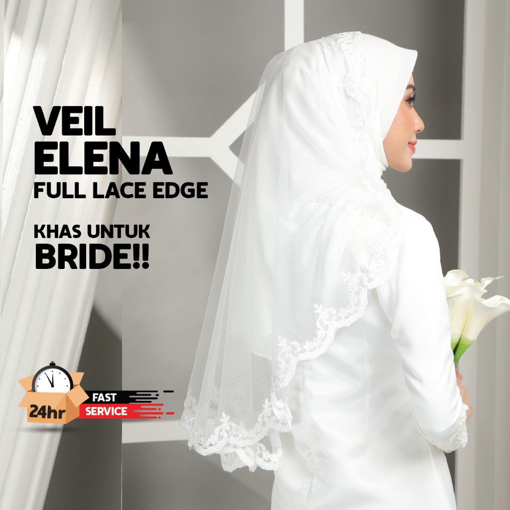 [ELENA VEIL] Bridal Veil, Veil Nikah, Bride Veil, Veil Minimalist, Veil ...