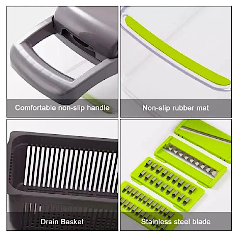 11 in 1 Multifunction Food Chopper Mandoline Slicer Vegetable Slicer Potato Onion Graters ...